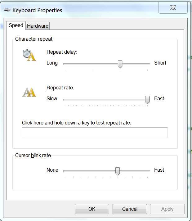 Adjust keyboard sensitivity - Microsoft Q&A