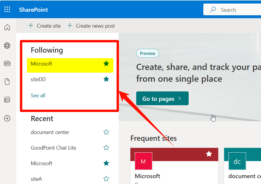 Other Site Not Showing in SharePoint - Microsoft Q&A