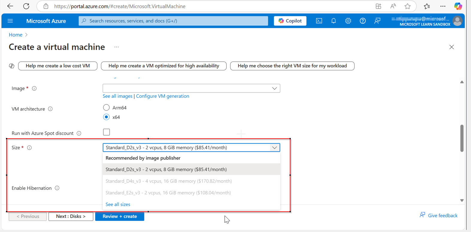 Unable to provision my first VM in Azure using Free Subscription for learning - Microsoft Q&A