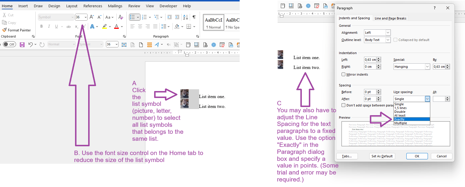 Bullets in word don't align vertically with text - Microsoft Q&A