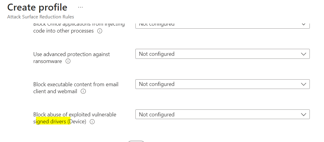 Intune - ASR - Attack Surface Reducution Rules - Cannot find ...