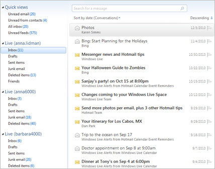 Outlook Express 6 folder structure in Windows Live Mail - Multiple ...