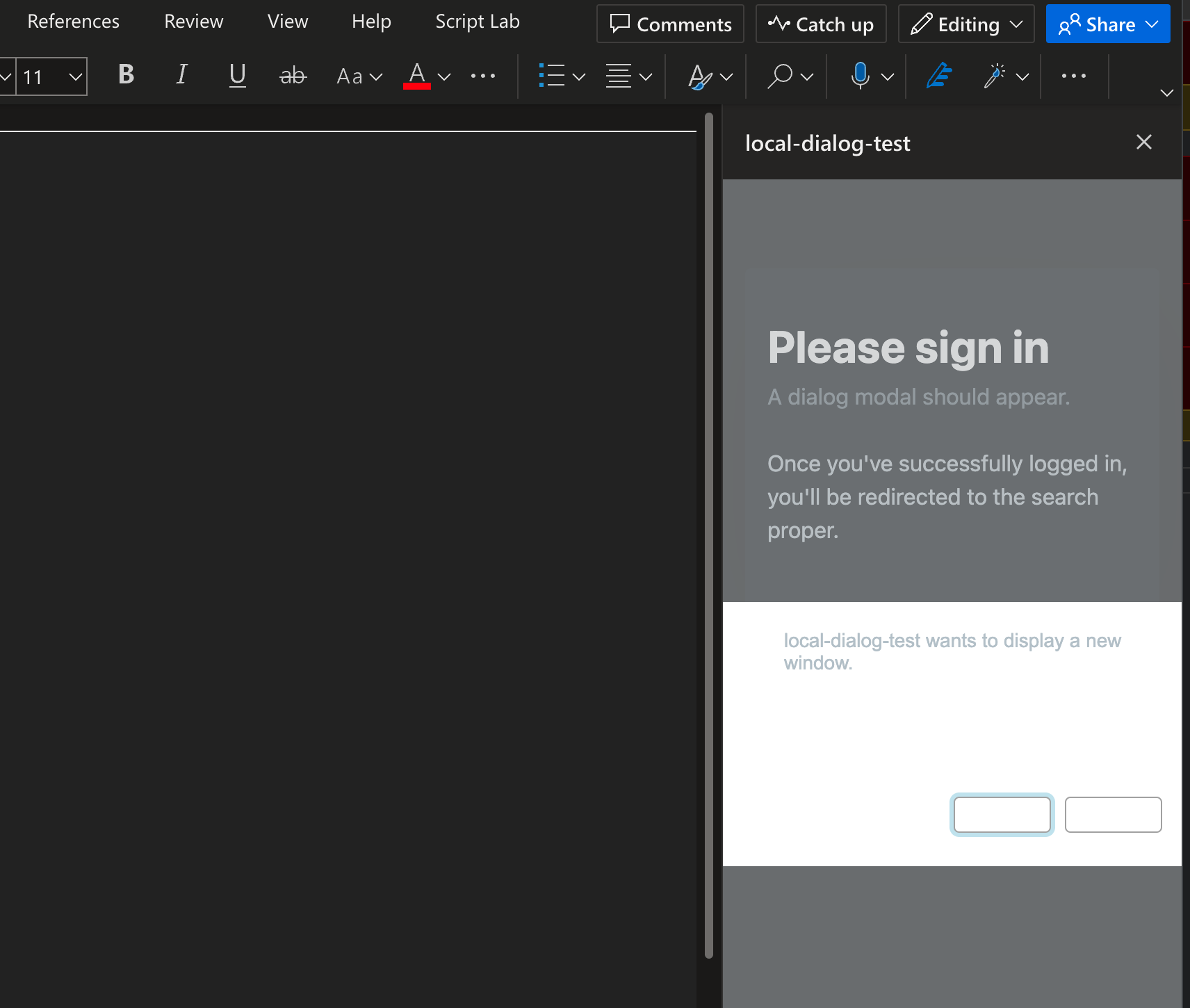 No dialog appearing in office for web - Microsoft Q&A