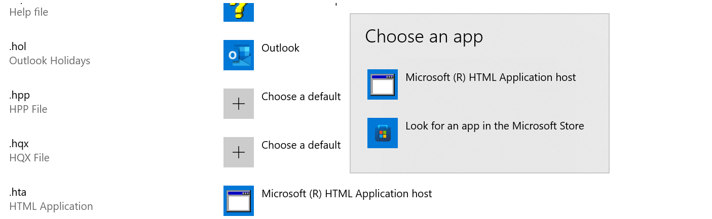 .hta not associated with notepad as the default, how do I change it ...
