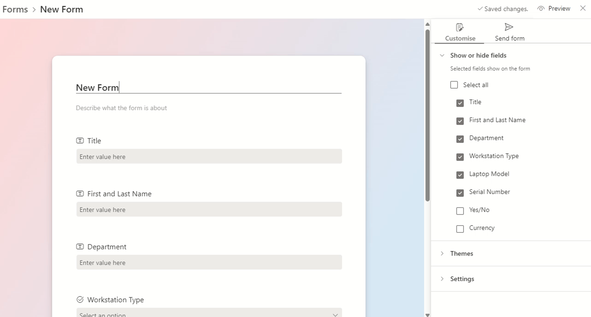Microsoft List Form - missing columns - Microsoft Q&A