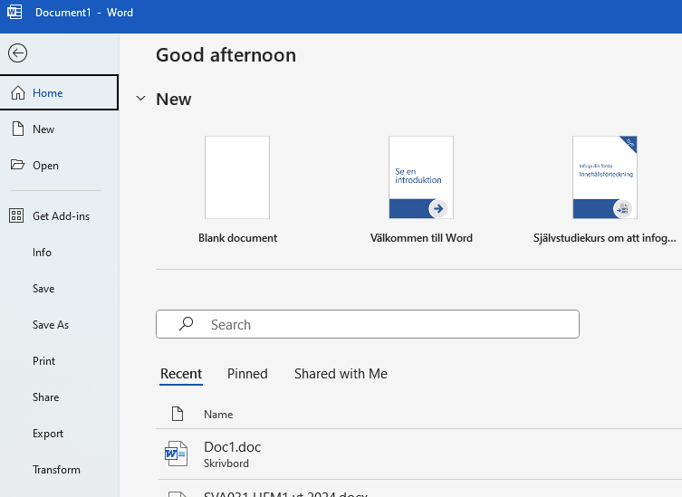 I want to see the 'home' menu in Word by default. - Microsoft Q&A
