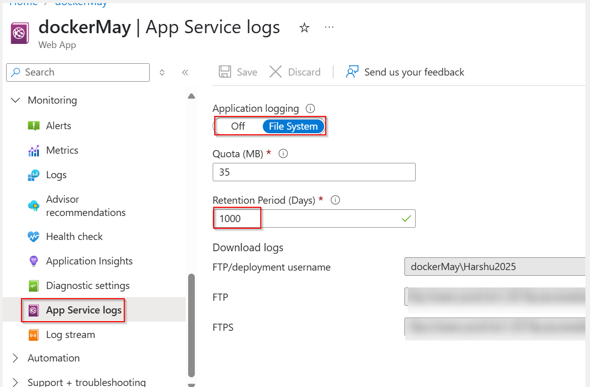 Inconsistent logs for App Service - Microsoft Q&A