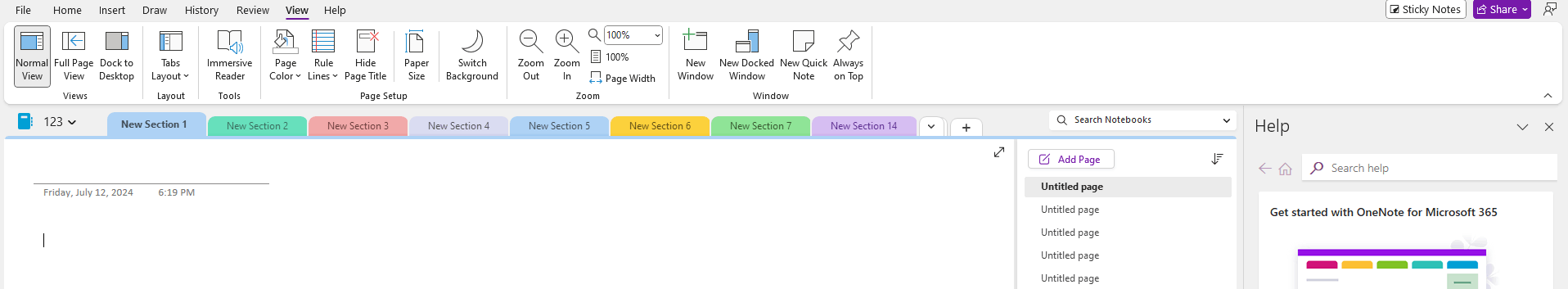 OneNote - Only one section is being displayed as a tab even though ...