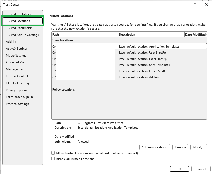 How to disable Excel Security Warning for only one excel file ...