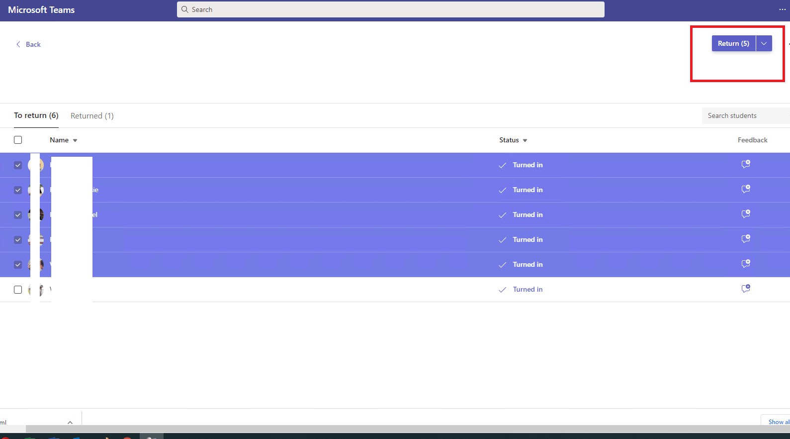 Bulk Return of Microsoft Teams Assignments - Microsoft Q&A