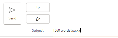 How can I automatically enter total e-mail word count into text fo e ...