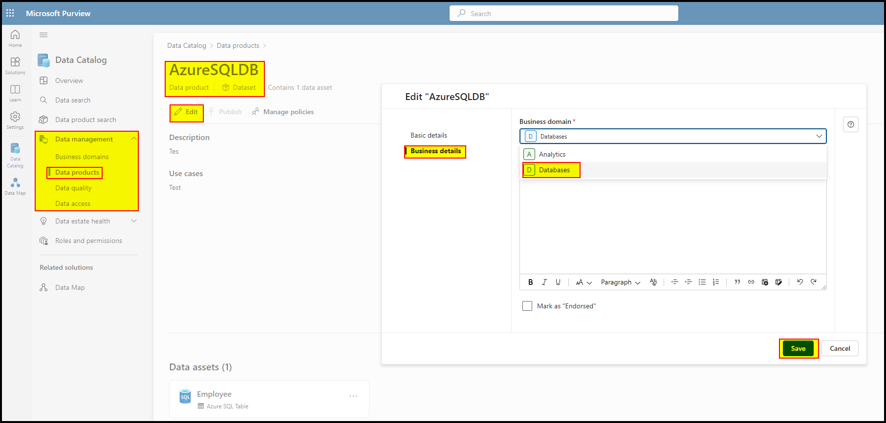 How to change business domain in the data product? - Microsoft Q&A