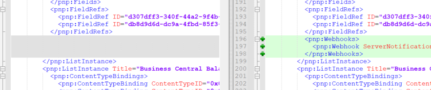 SPO template xml has webhooks, while a pnp does not? confused ...