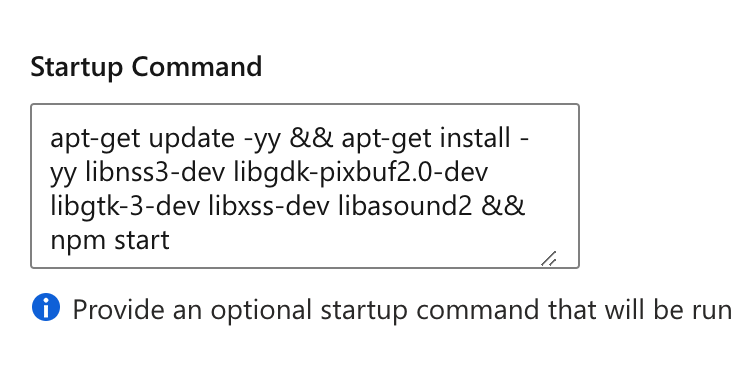App Service fails to start when startup command is given - Microsoft Q&A