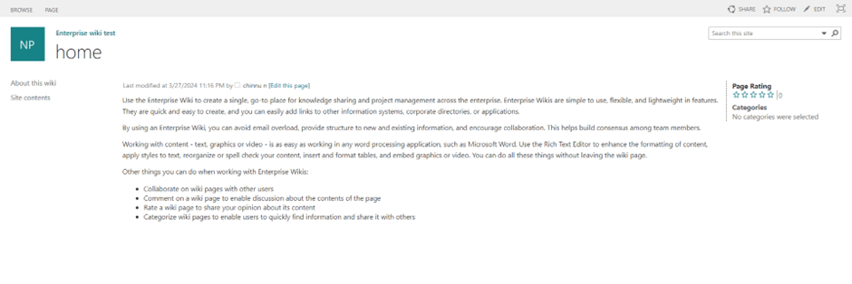 Sharepoint Enterprise Wiki Accessibility - Microsoft Q&A