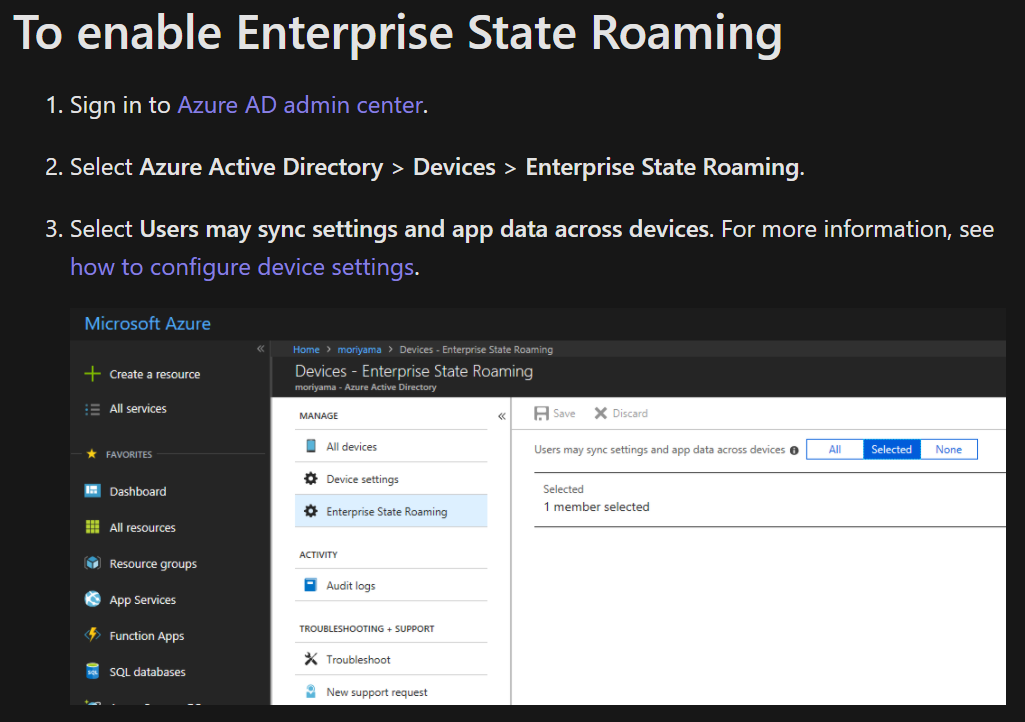 Where is the option to enable Enterprise State Roaming? - Microsoft Q&A