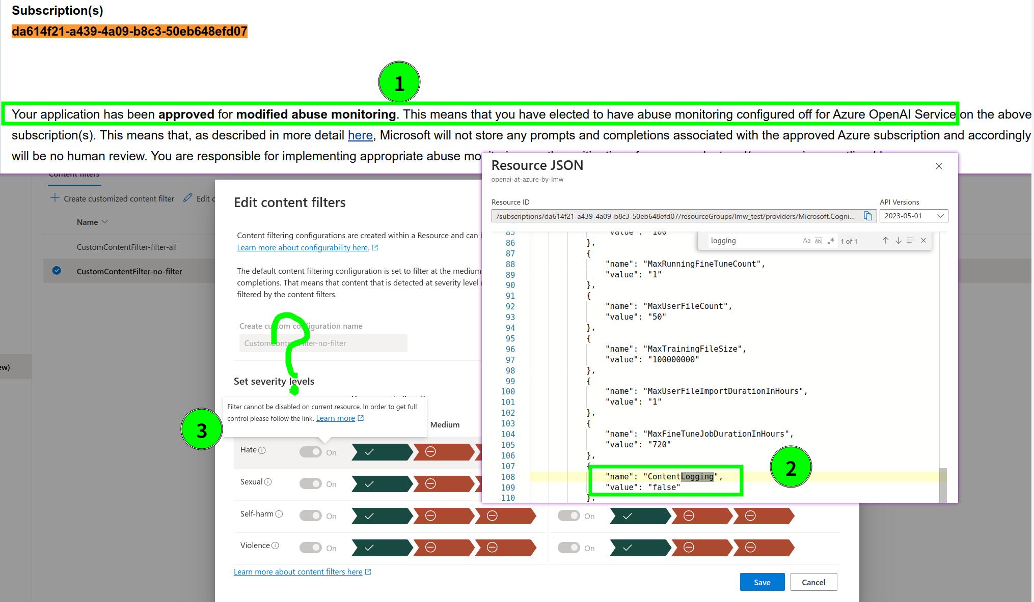 About impacts after turning off abuse monitoring service - Microsoft Q&A
