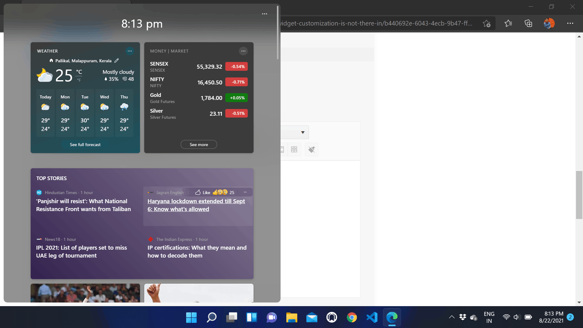 Windows 11 widget customization is not there in mine - Microsoft Q&A