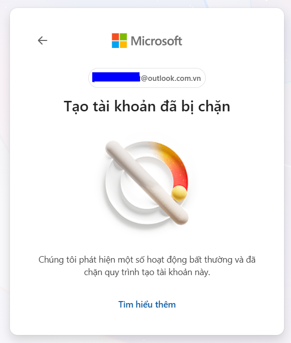 không thể tạo tài khoản - Microsoft Q&A