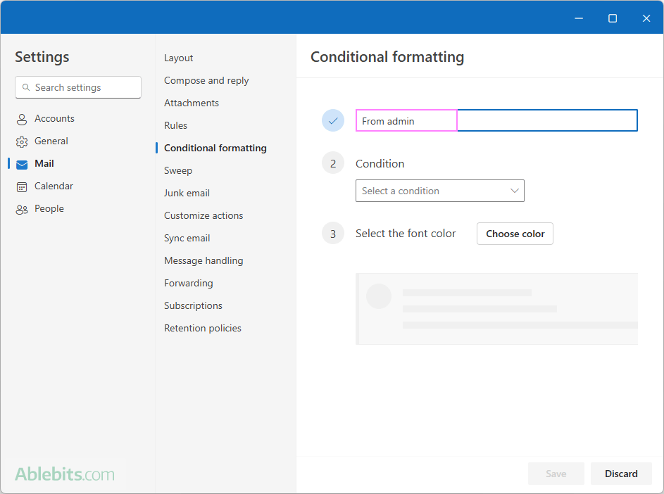 Outlook 2024 - Conditional Formatting - Microsoft Q&A