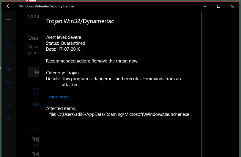 Windows launcher infected with trojan - Microsoft Q&A