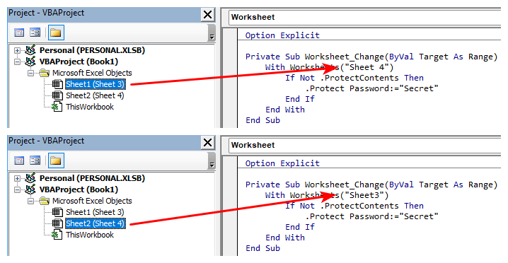 How do I configure Excel to automatically lock other sheet when data is ...