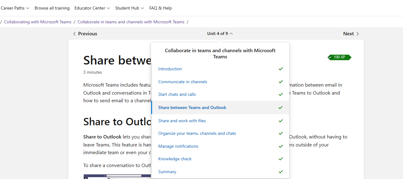 how do i complete page 4 of 9 to complete the course - Microsoft Q&A