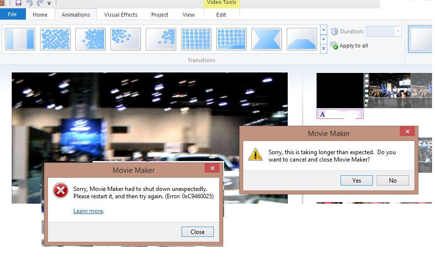 Movie Maker 2012 Crashes with Error 0xC9460025 - Microsoft Q&A