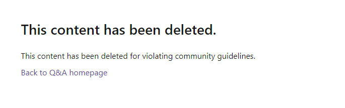 So one of my posts has been deleted and I would love to know why ...