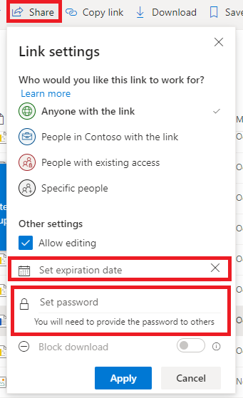 How to set password for onedrive objects or folders - Microsoft Q&A