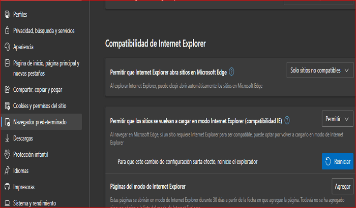 Imposible el modo compatibilidad Explorer 11 con Edge - Microsoft Q&A