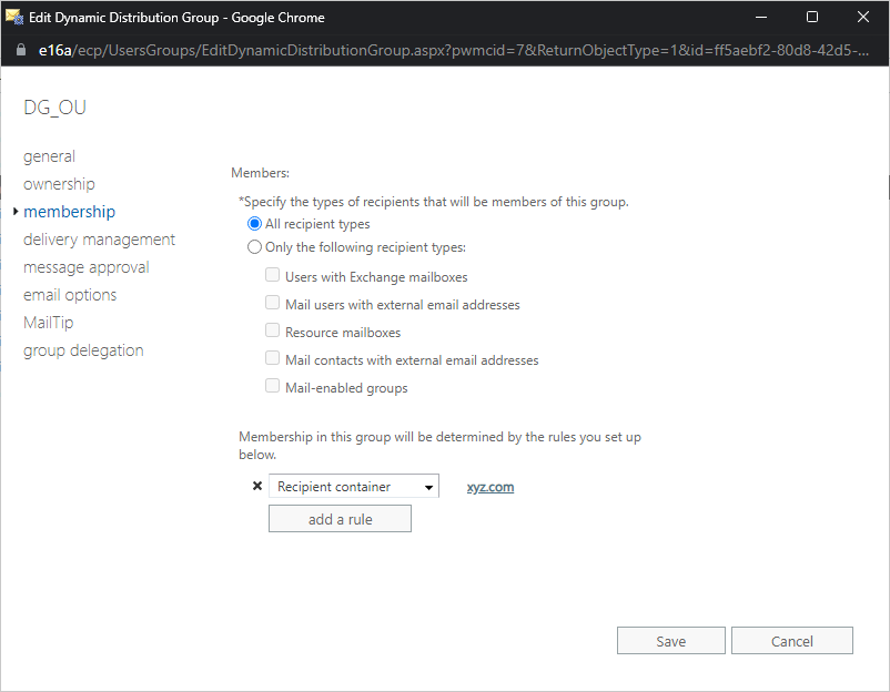 Exchange 2019 on-premise export dynamic distribution group returning ...