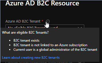 No eligible B2C Tenants found - Microsoft Q&A
