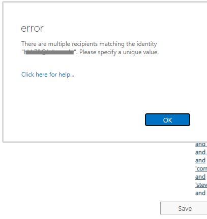 Office 365 Mail Flow 'Redirect Message to' to external mail contacts ended up with 'Multiple ...