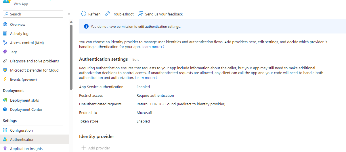 Custom permission role for Azure Web App management - Microsoft Q&A