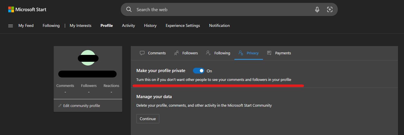 How to make your MSN Community Profile Private. Have done all it says ...