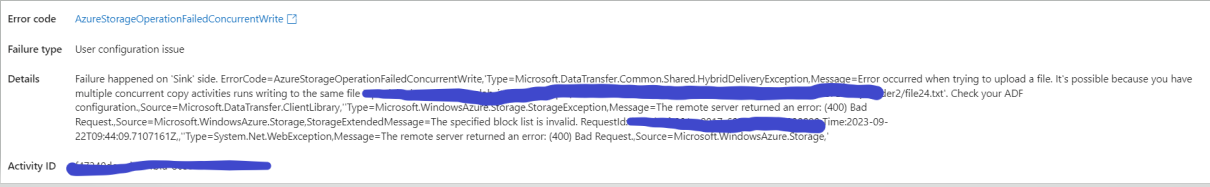 While copying multiple files in for each file, i am getting ...
