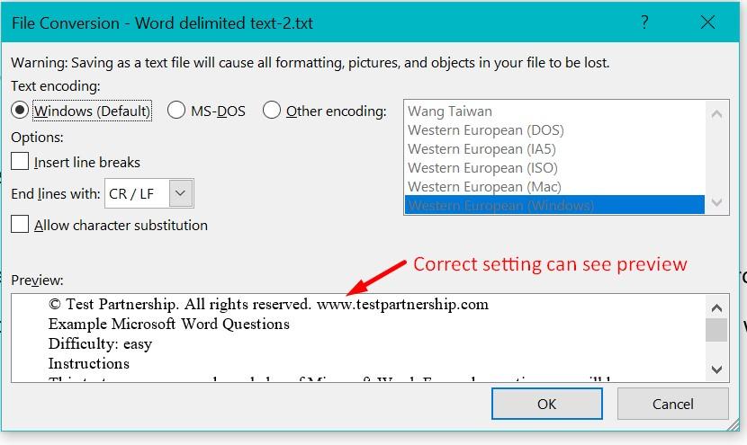 Save word form in .txt format - Microsoft Q&A