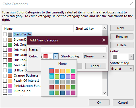 Outlook category colors changed? - Microsoft Q&A
