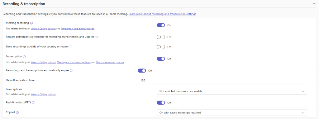 recording and transcripts greyed out when in a meeting with a Teams user outside of my org ...