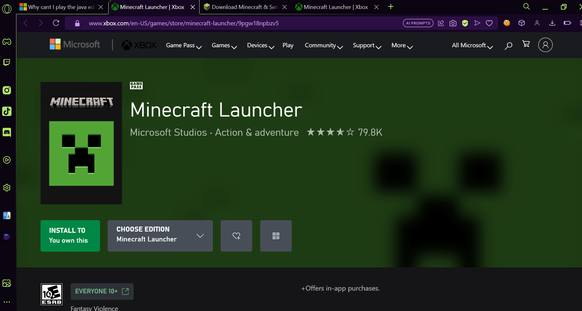 Why cant I play the java edition even though I bought both the java and ...