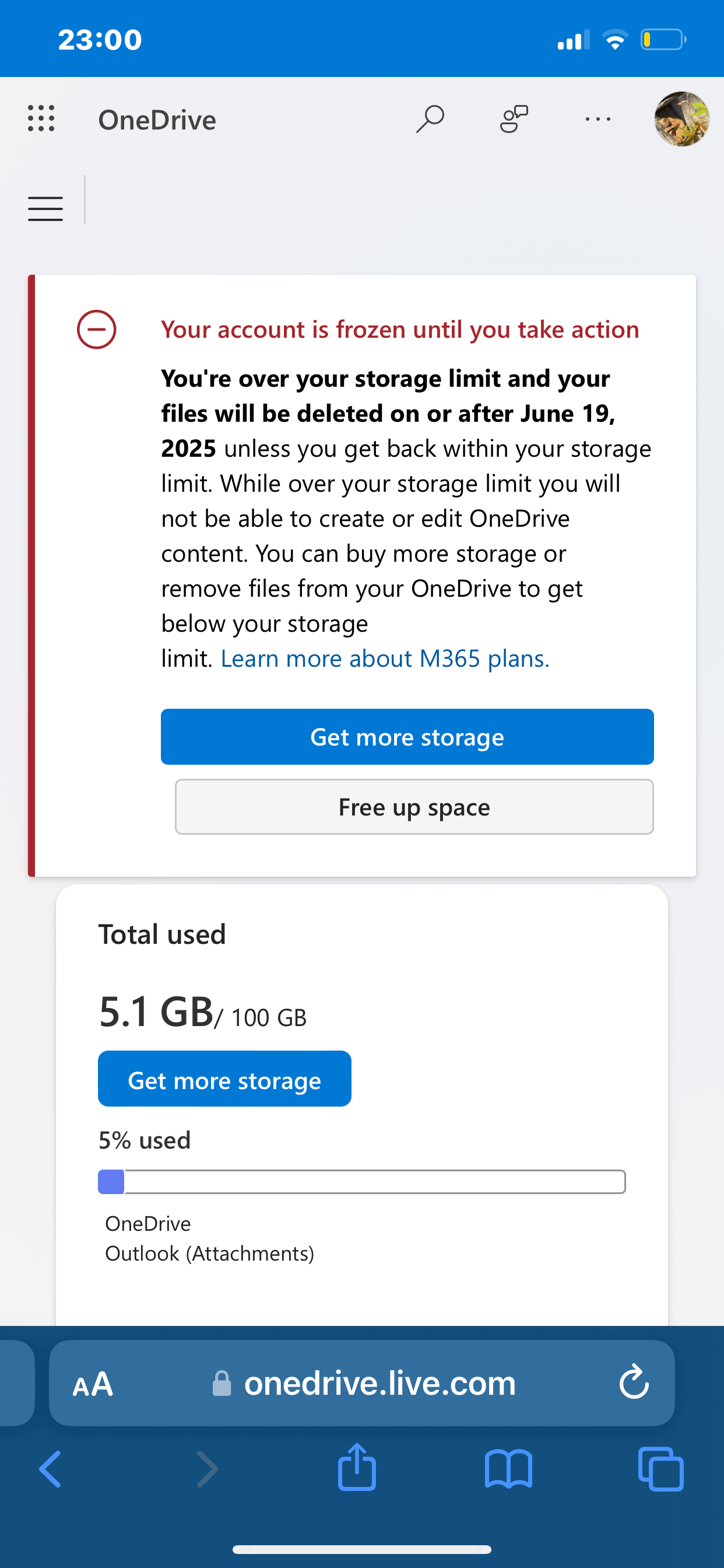 Still getting the “your OneDrive is frozen because you exceeded the ...