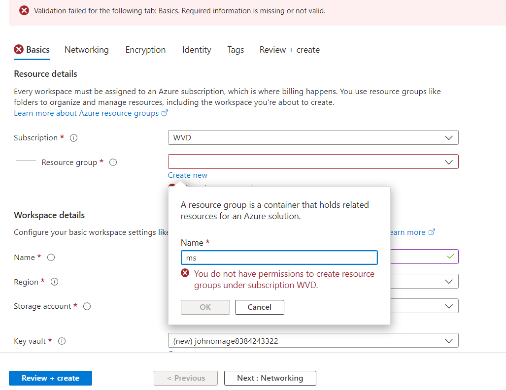 Unable to create Resource Group from Azure Portal - Microsoft Q&A Unable to create Resource Group from Azure Portal - Microsoft Q&A