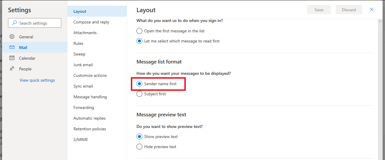New Office 365 Outlook updates removed the name of the sender, even in ...