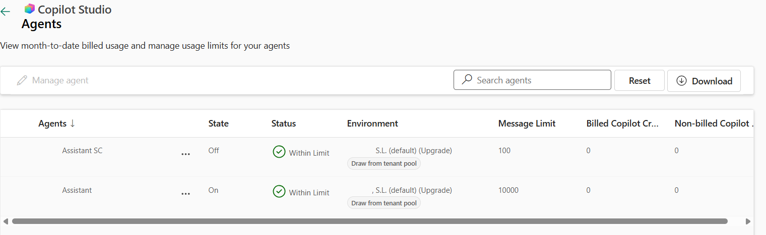 This agent is currently unavailable. It has reached its usage limit ...
