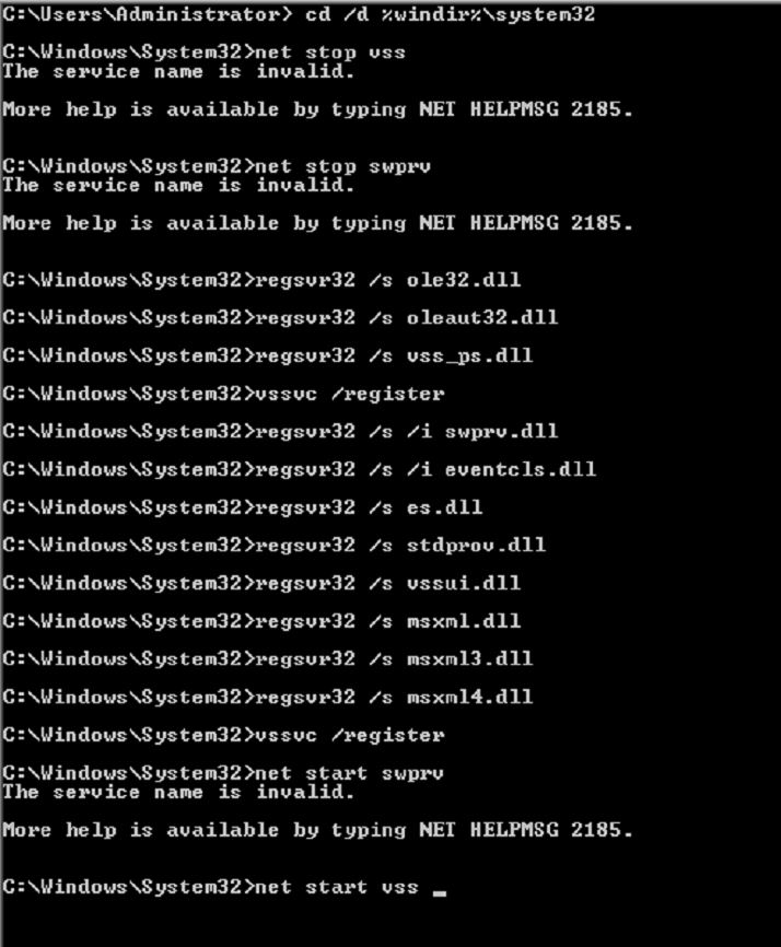 Server Essentials 2011 SBS VSS missing after reboot - Microsoft Q&A