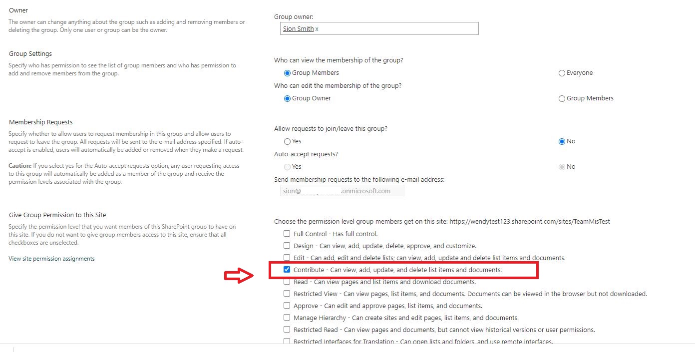 SPO Modern Team Site: Change Members from Edit to Contribute (edit files and items, but not ...