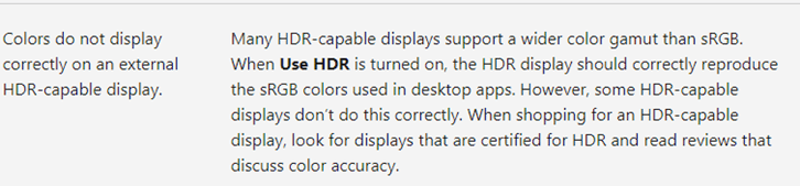 HDR and black lines on desktop - Microsoft Q&A