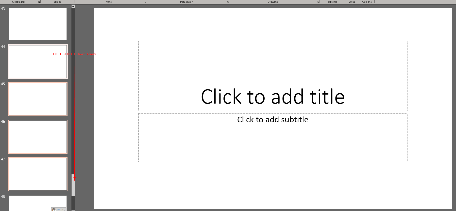how to select multiple slides in ppt - Microsoft Q&A
