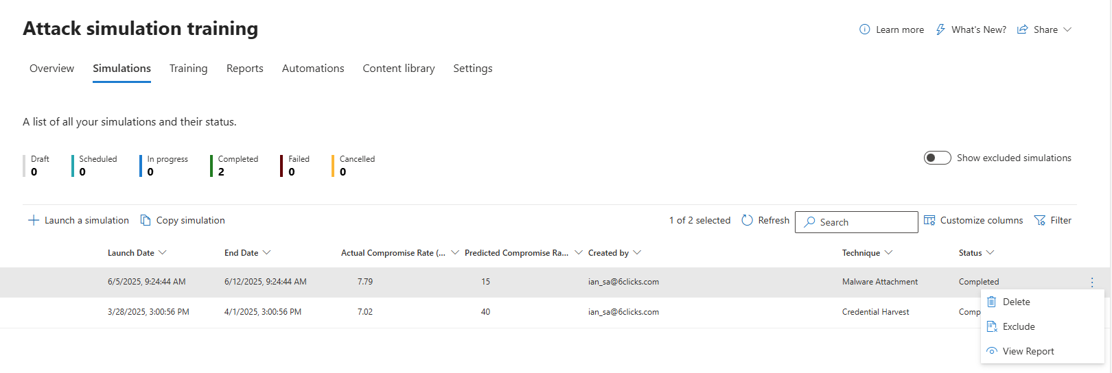 how to cancel training assigned by an attack simulation? - Microsoft Q&A